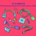 Electronics, Retro, Computer Tech Clip Art Set. Colorful, Bold ...
