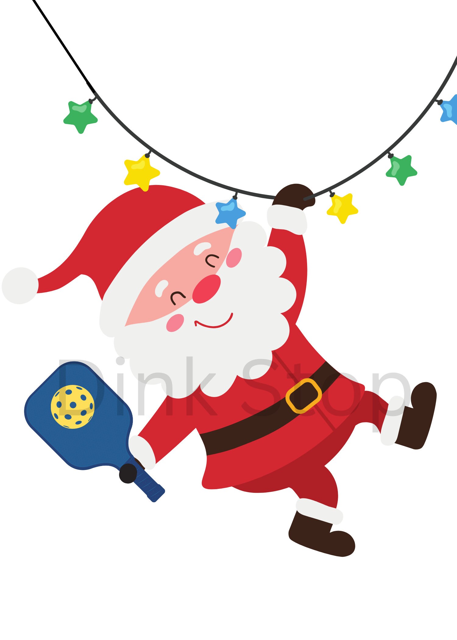 Santa Pickleball Clipart Downloads Pickleball Christmas Download Winter ...