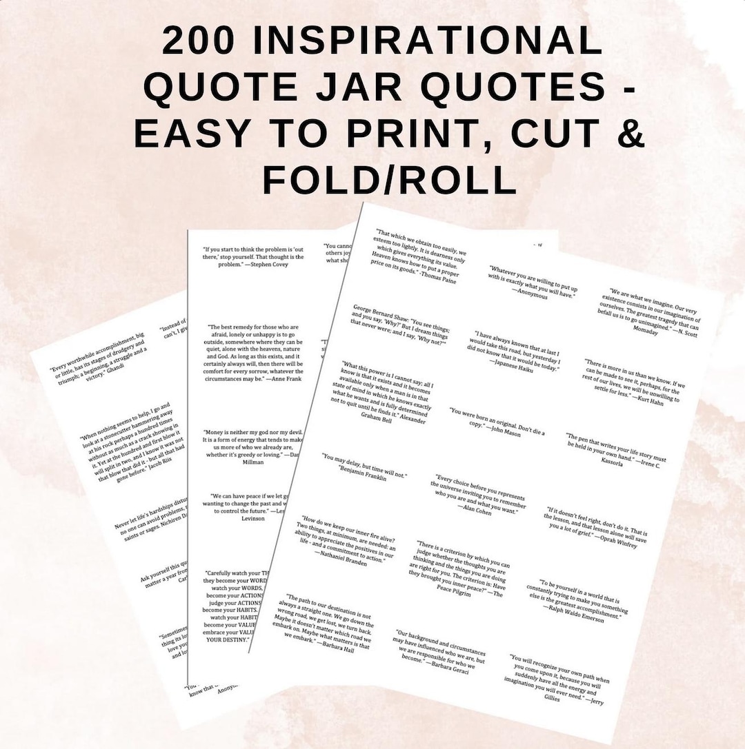 Quote Jar Quotes Instant Download | Last Minute Christmas Gift ...