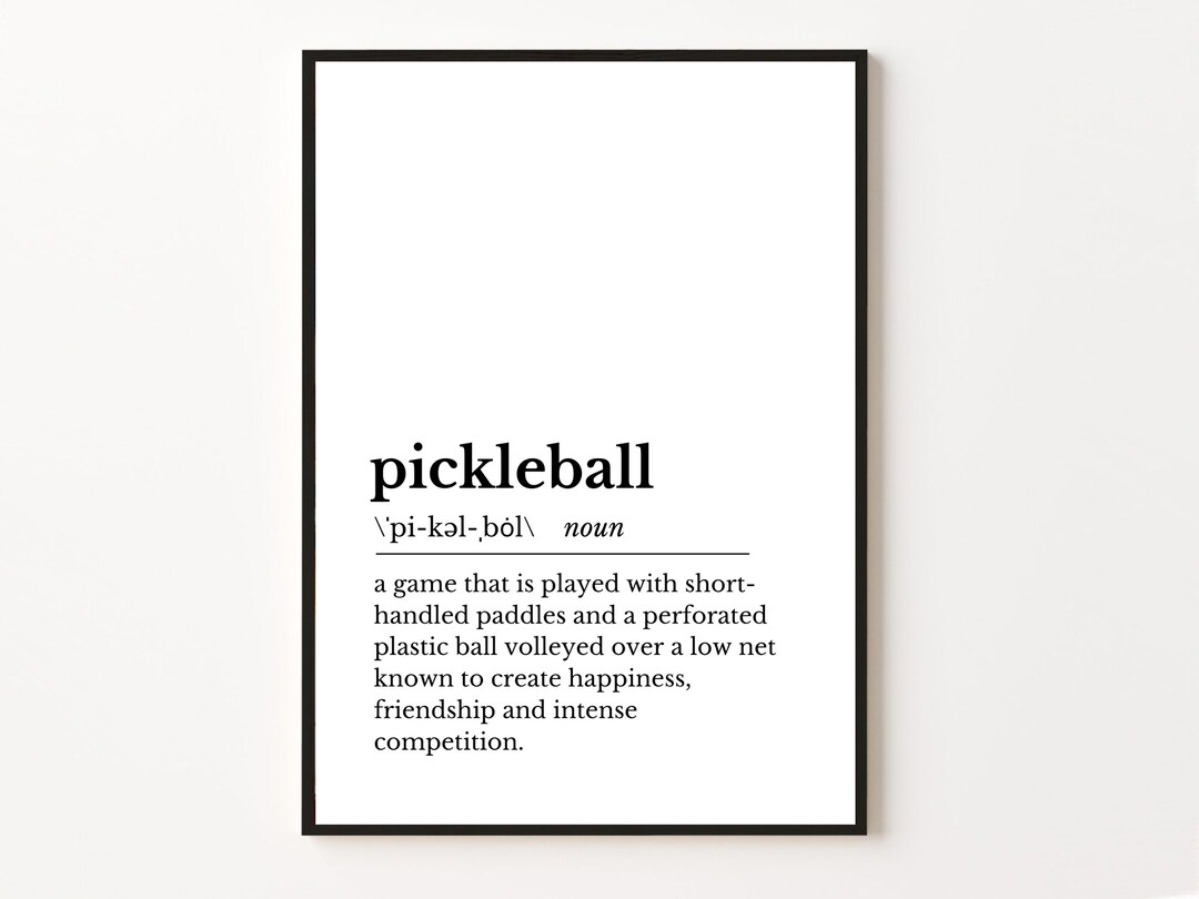 Pickleball Art: Pickleball Definition DIGITAL Printable Art ...