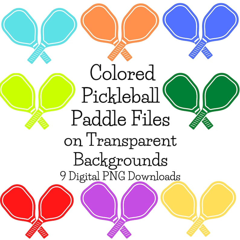 Pickleball Paddle Clip Art Images on Transparent Background Download ...