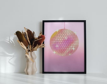 Pink Disco Ball Wall Art Digital Download - Etsy