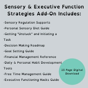 Sensory Strategies & Executive Functioning Bundle | Executive Function ...