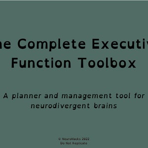 FULL PACKAGE Executive Functioning Toolbox Bundle Neurodivergence ...