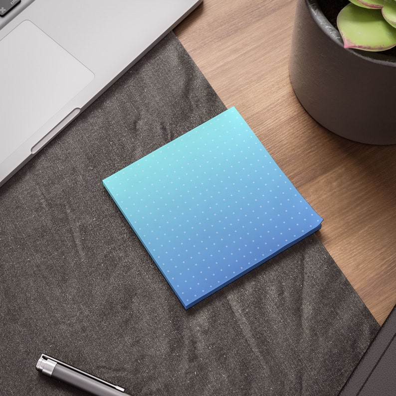 Blue Gradient Dotted Sticky Note Pad - Etsy