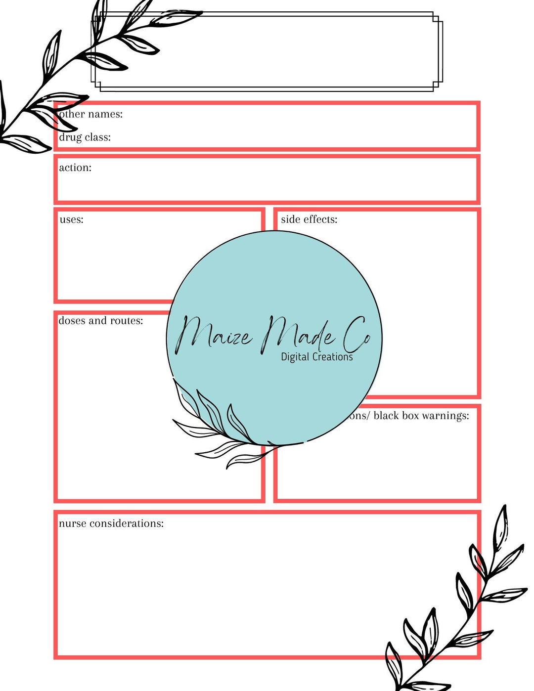 Printable Pharmacology Drug Card Template Bundle Study Tool - Etsy