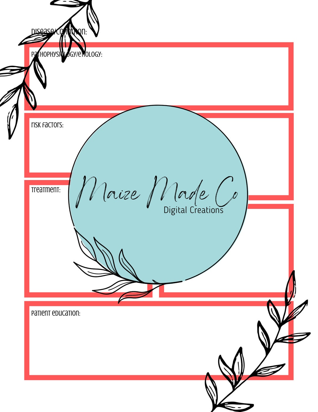 Pathophysiology Worksheet Bundle - Etsy