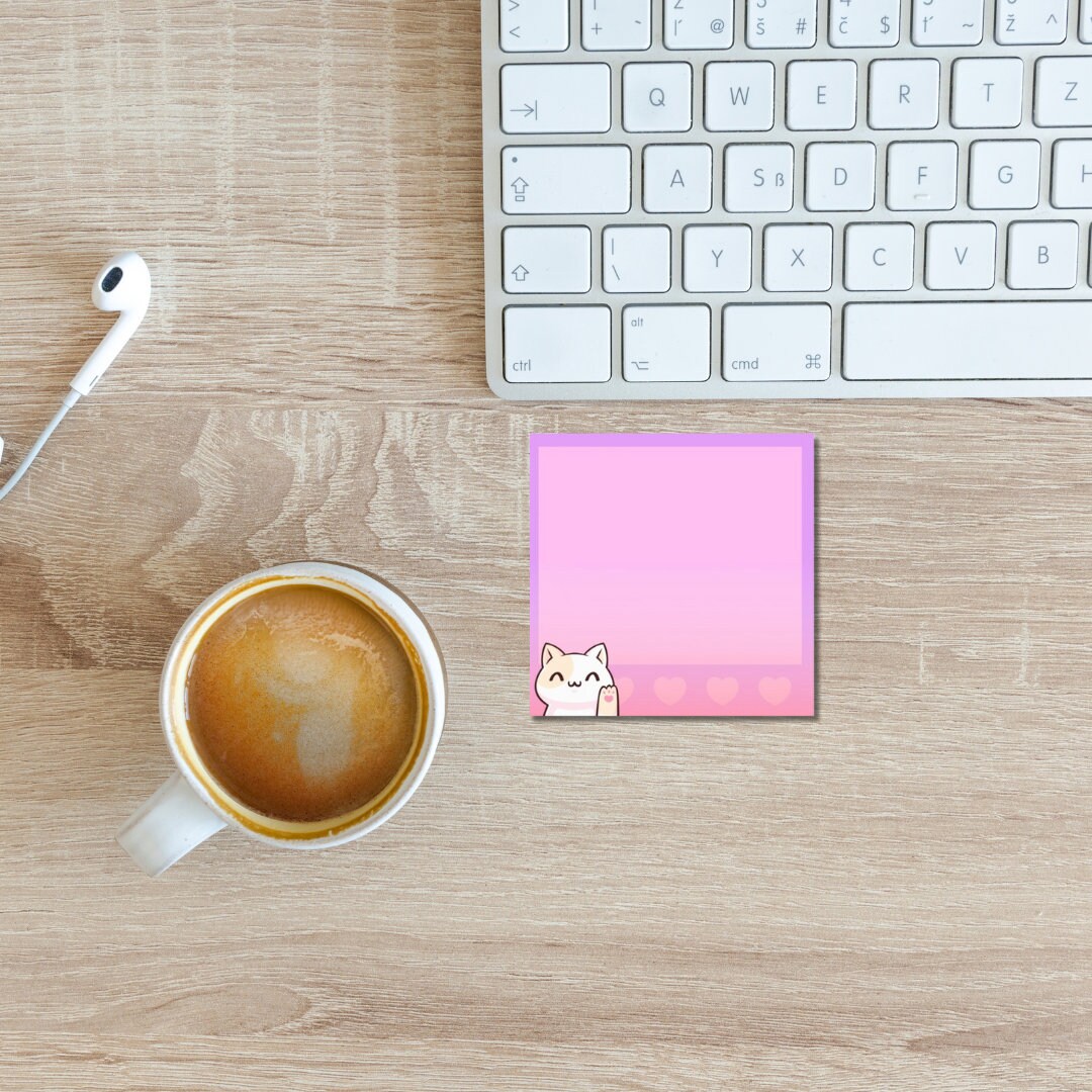 Kawaii Kitty Sticky Notes Cute Kitty Christmas Gift for Her - Etsy