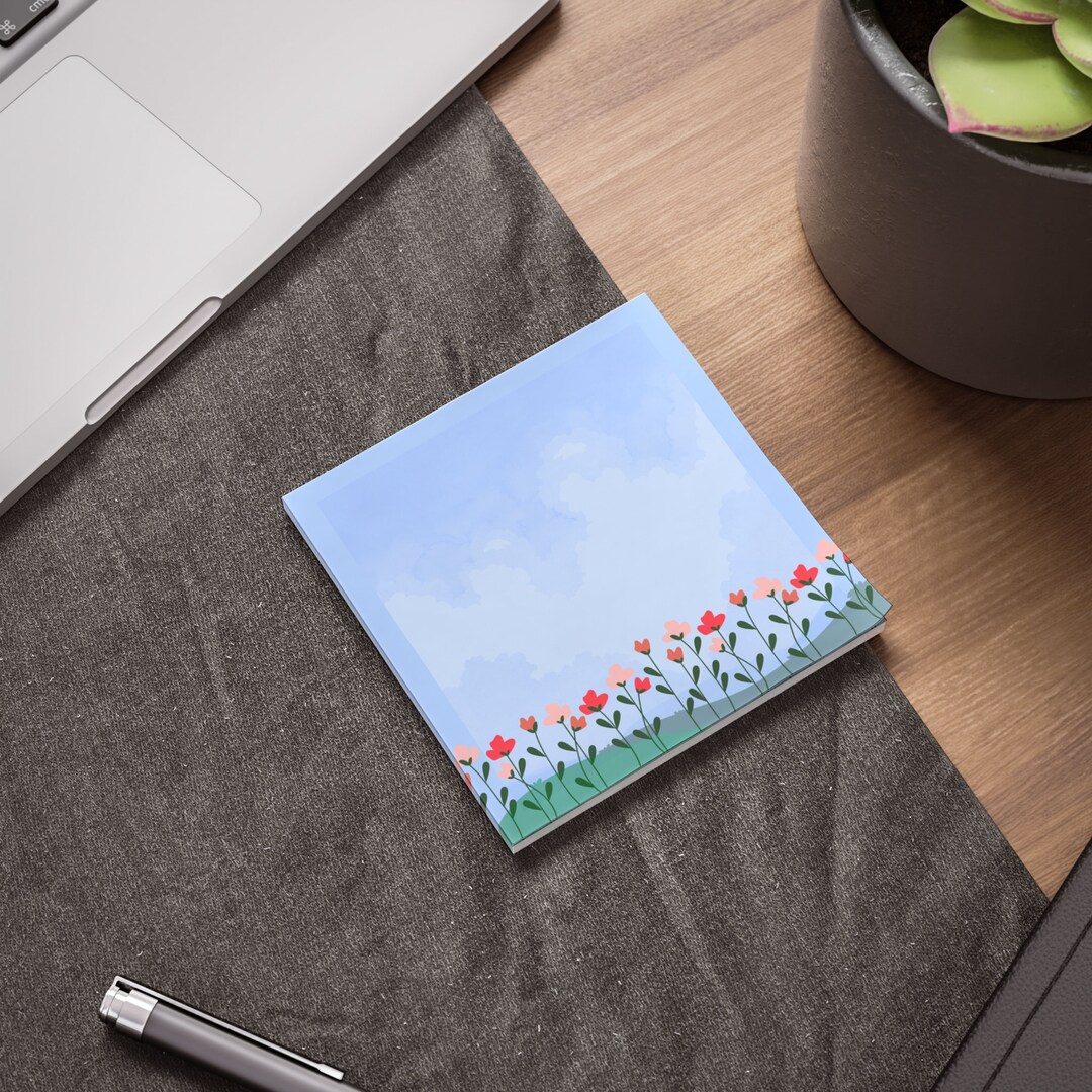 Wildflower Floral Sticky Notes Wildflower Field Notepad - Etsy