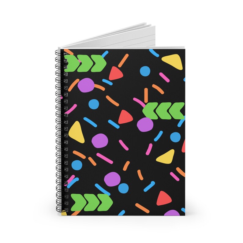 80s Neon Retro Theme Spiral Notebook Ruled Line - Etsy