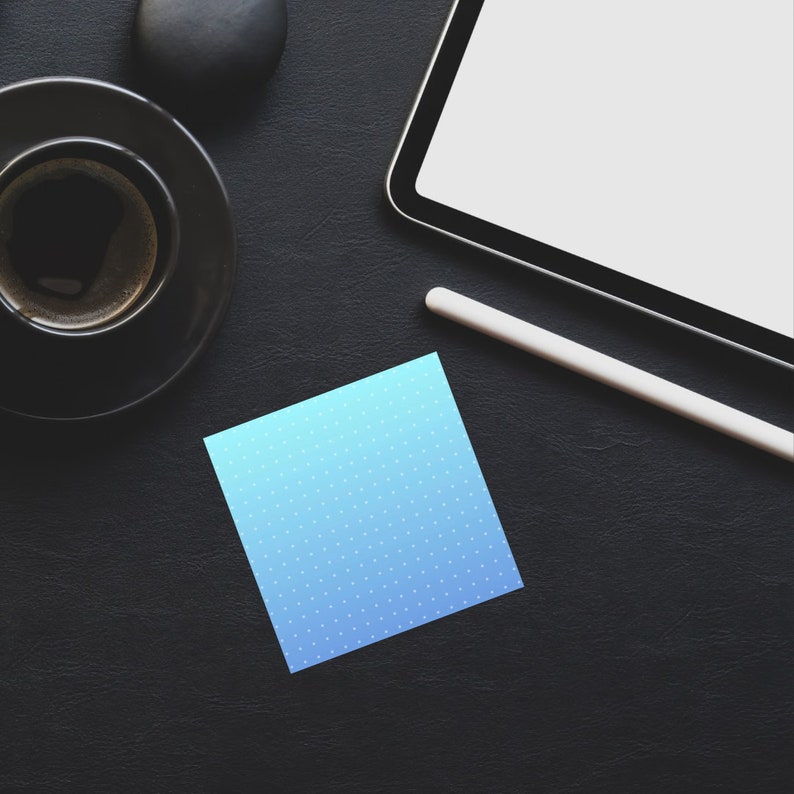 Blue Gradient Dotted Sticky Note Pad - Etsy