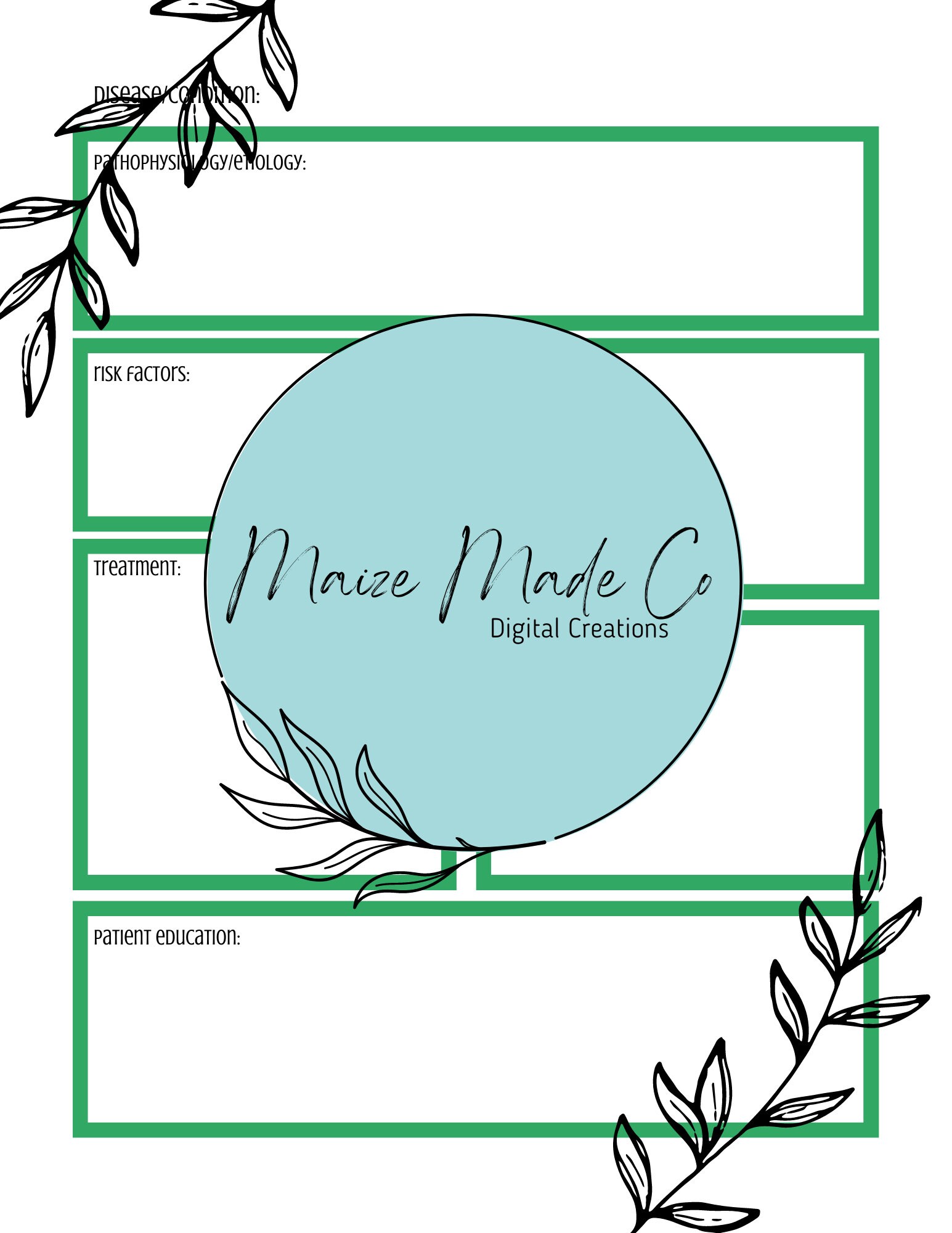 Pathophysiology Worksheet Bundle - Etsy