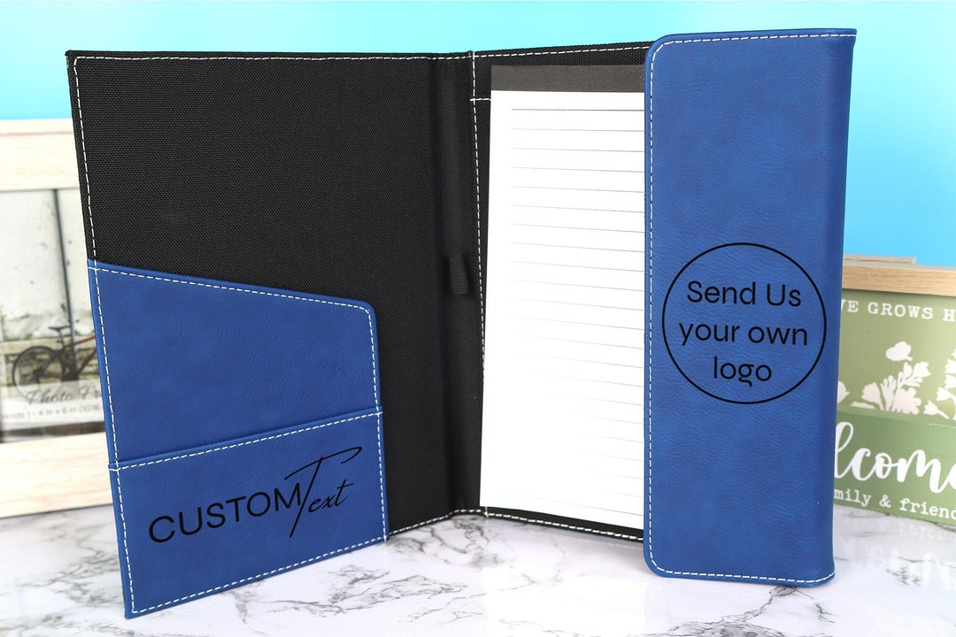 Personalized Leather Flap Portfolio, Custom Notepad Cover,personalized ...