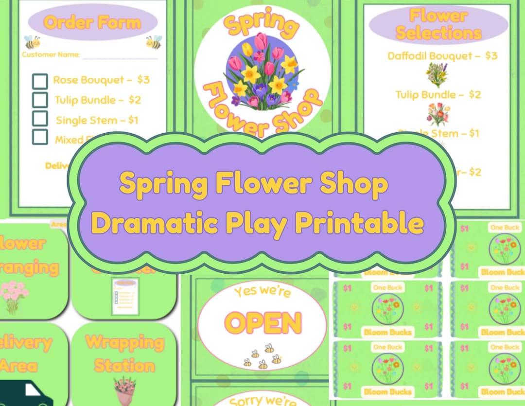 Spring Flower Shop | Dramatic Play Printable (digital Download) - Etsy