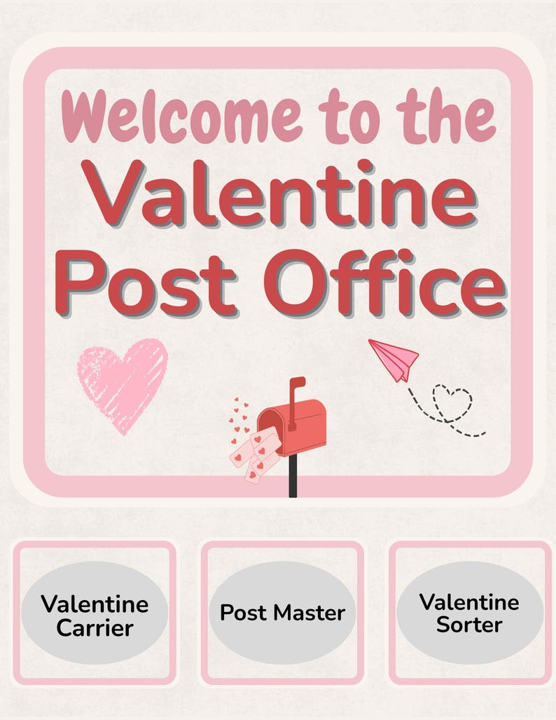 Valentine Post Office | Dramatic Play Printable (digital Download ...