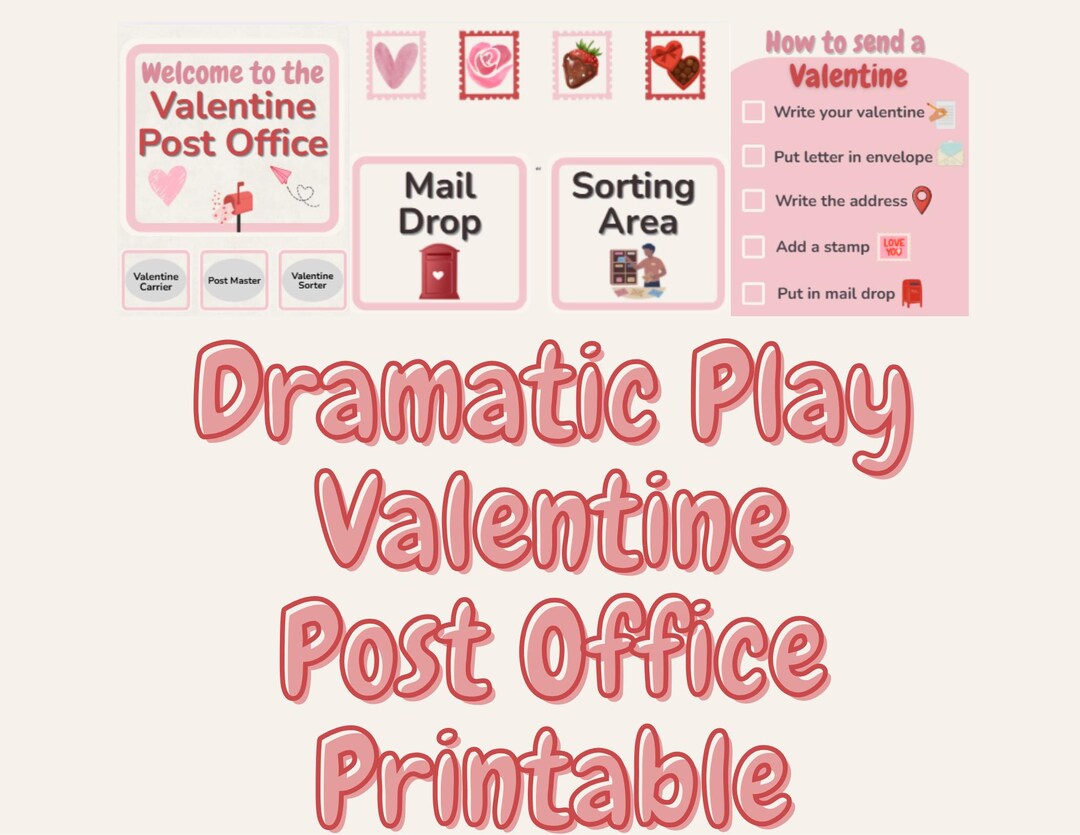 Valentine Post Office | Dramatic Play Printable (digital Download ...