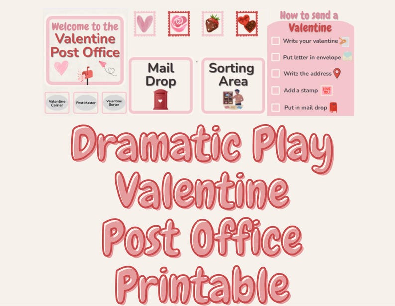 Valentine Post Office | Dramatic Play Printable (digital Download ...