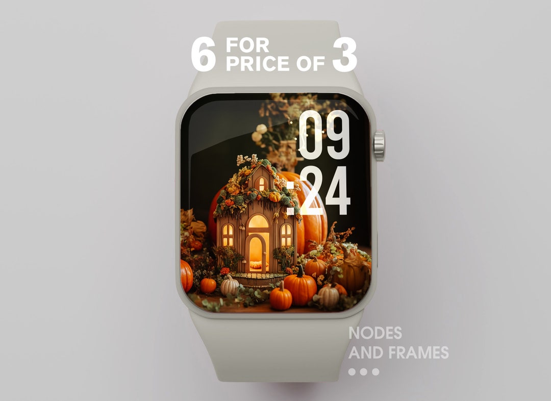 Whimsical Pumpkin Apple Watch Wallpaper Autumn Watch Face Halloween ...