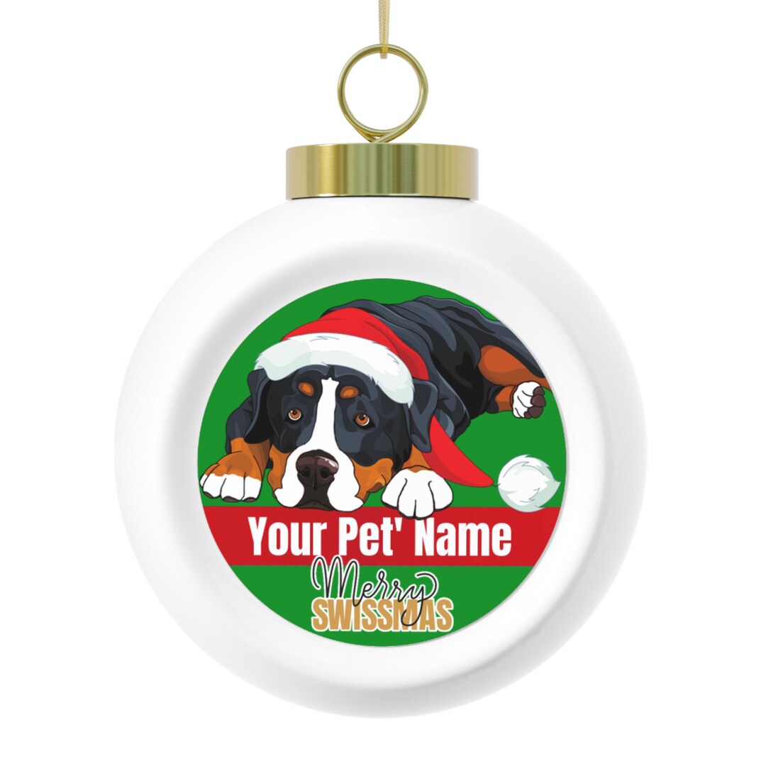 Swissy Santa Christmas Ball Ornament personalized - Etsy