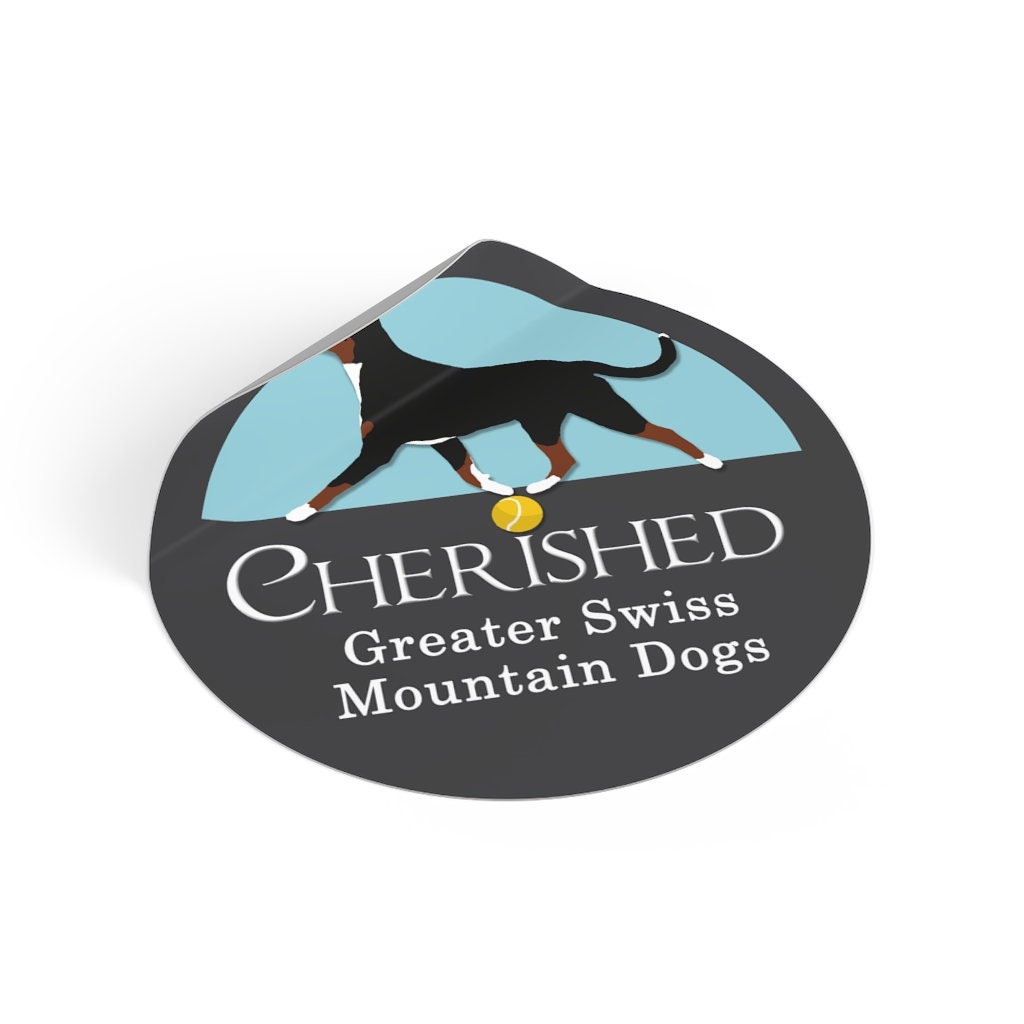 Cherished Greater Swiss Logo Round Vinyl Stickers - 2" to 6" - Etsy