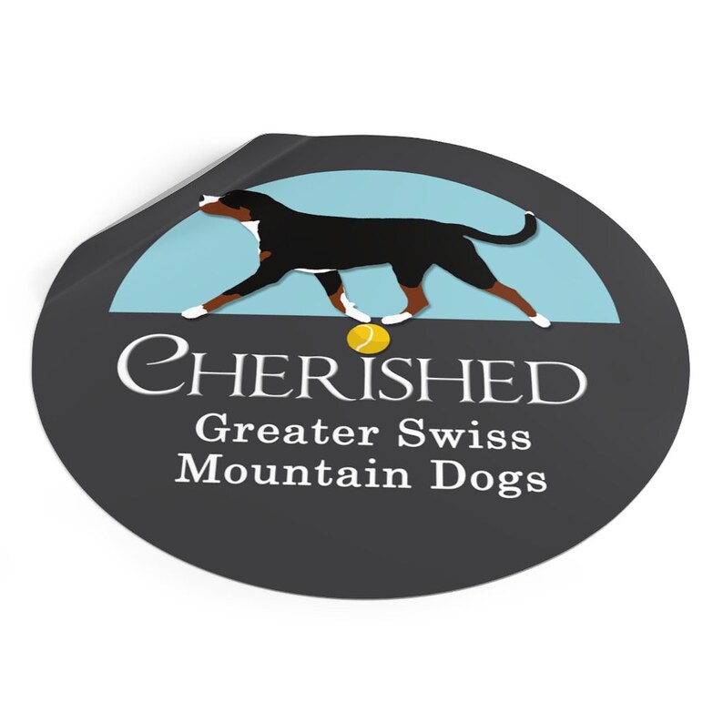 Cherished Greater Swiss Logo Round Vinyl Stickers - 2" to 6" - Etsy