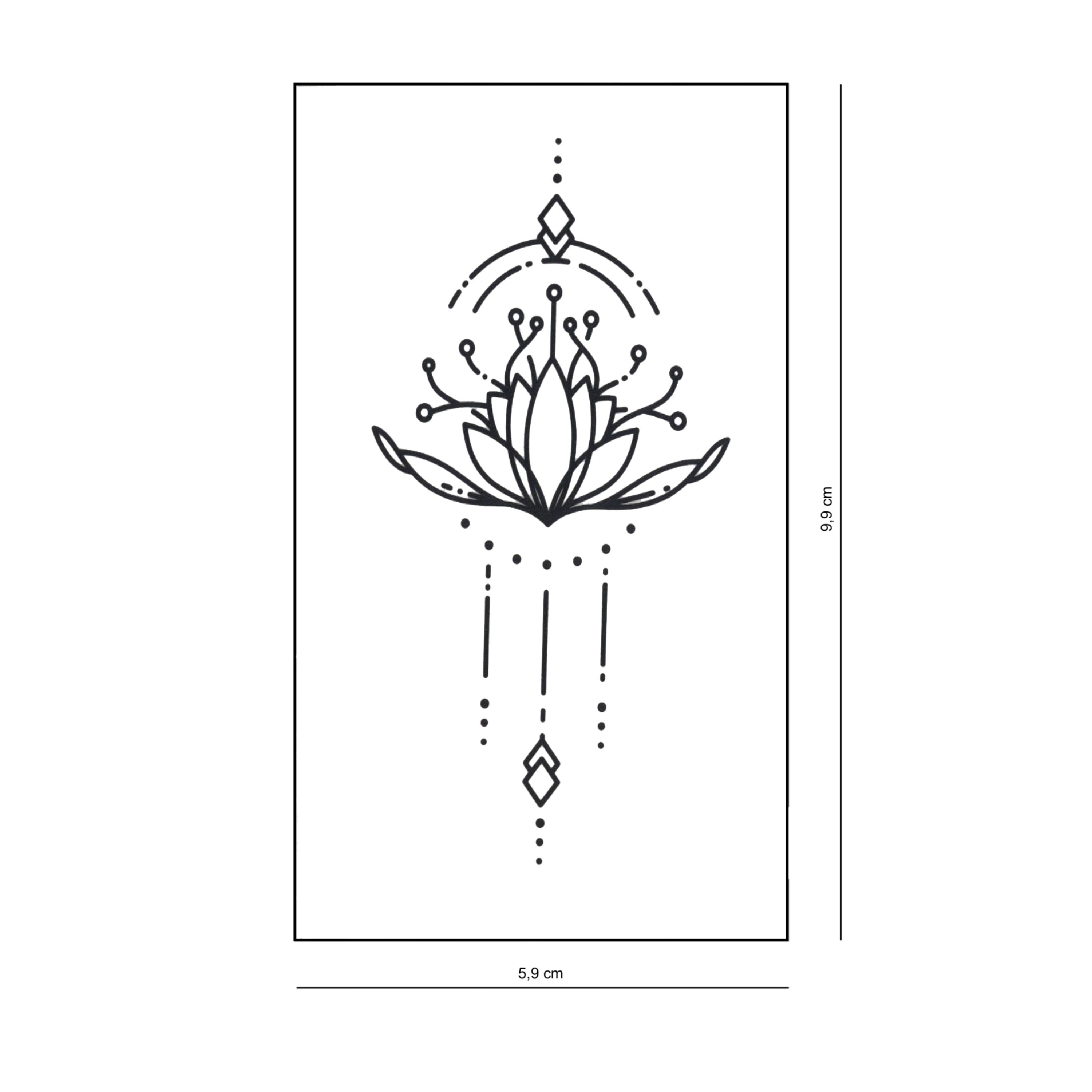 Temporary Tattoo Open Lotus Flower Set Of 2 Or Set Of 3 Etsy