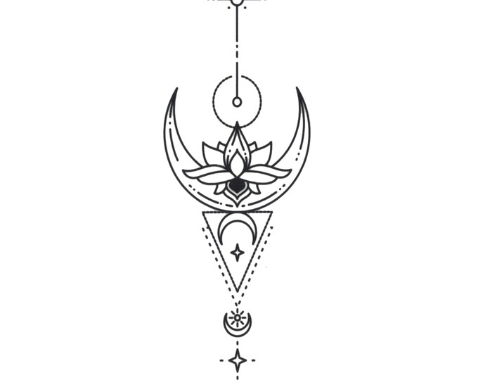 Temporary Tattoo Open Lotus Flower Set Of 2 Or Set Of 3 Motif 6 Etsy