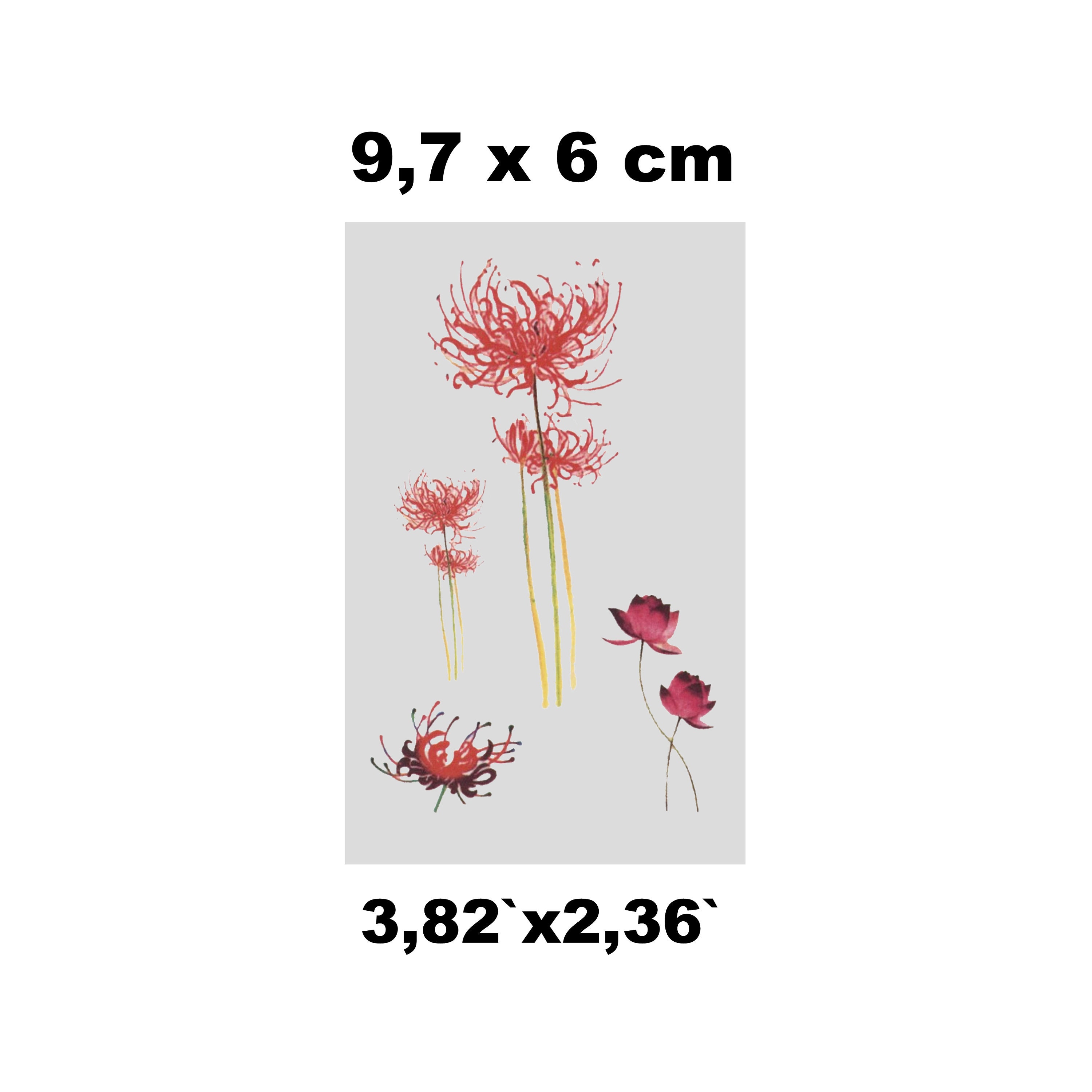 Temporary Tattoo Double Pack set of 2 Lily, Anime Death Flower, Spider ...