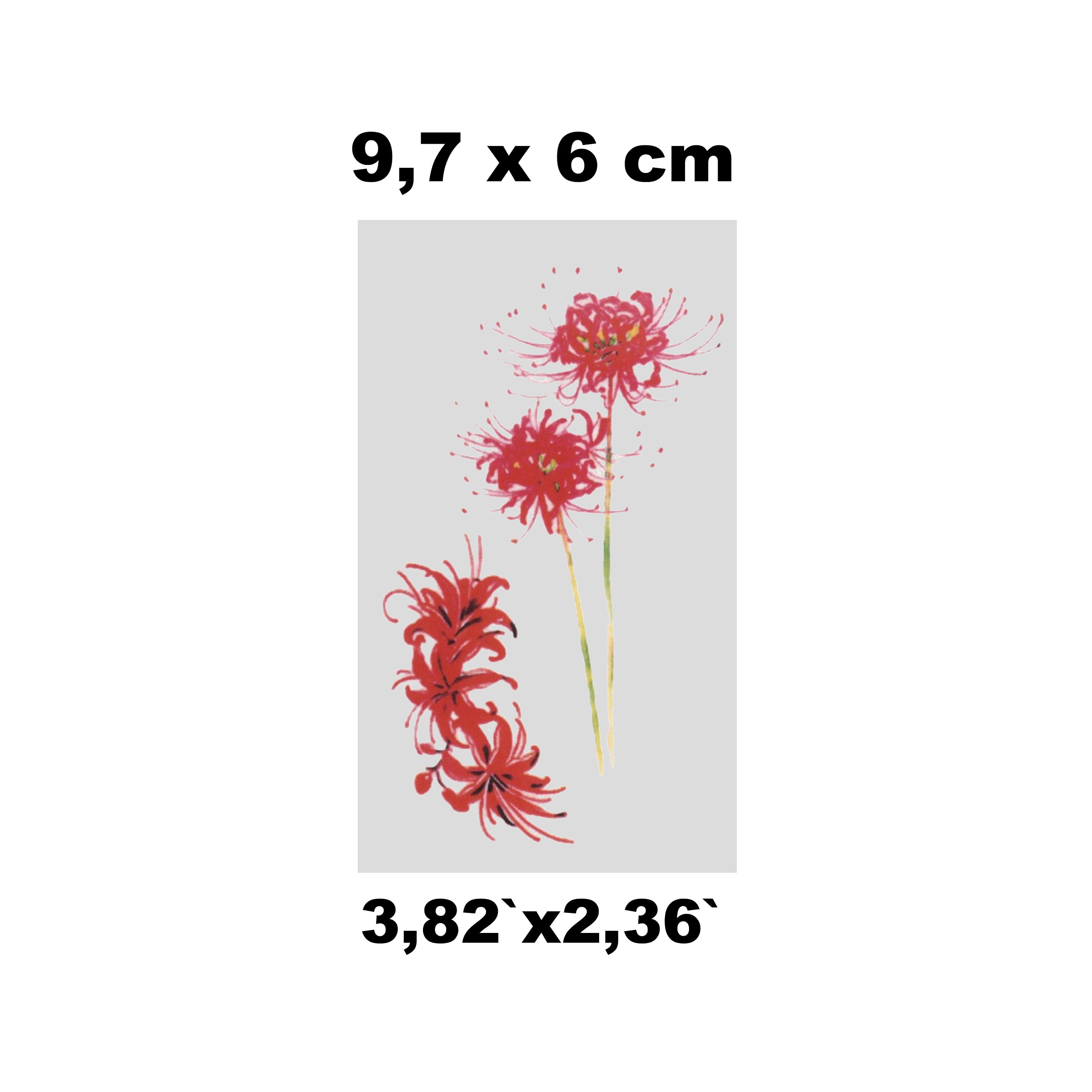 Temporary Japanese Higanbana Tattoo Twin Pack (set of 2) Anime Death ...