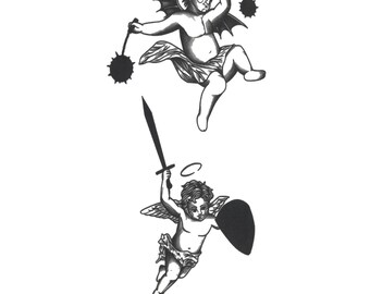 Dancing With the Devil Temporary Tattoo Sticker set of 2 - Etsy