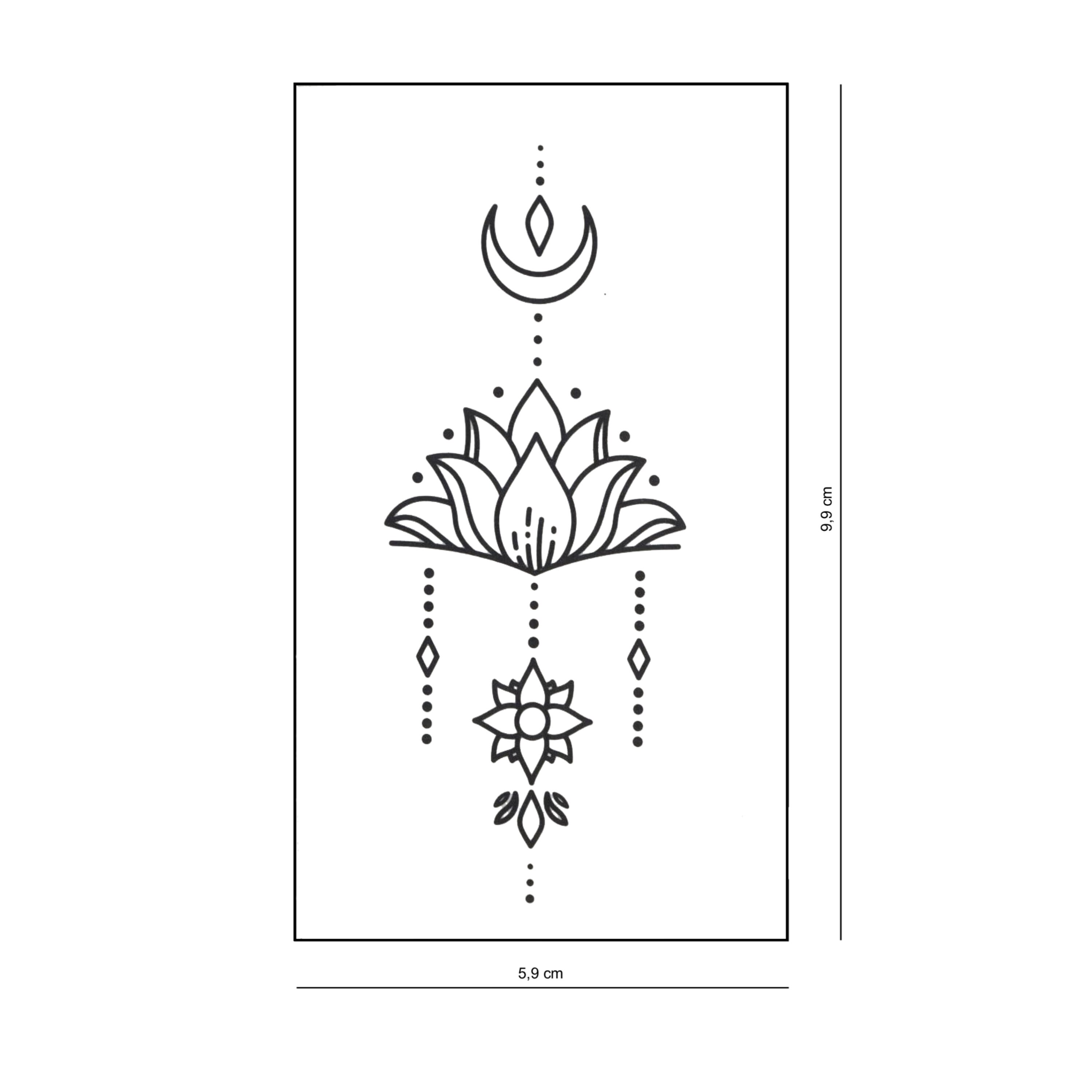 Temporary Tattoo Open Lotus Flower Set Of 2 Or Set Of 3 Etsy