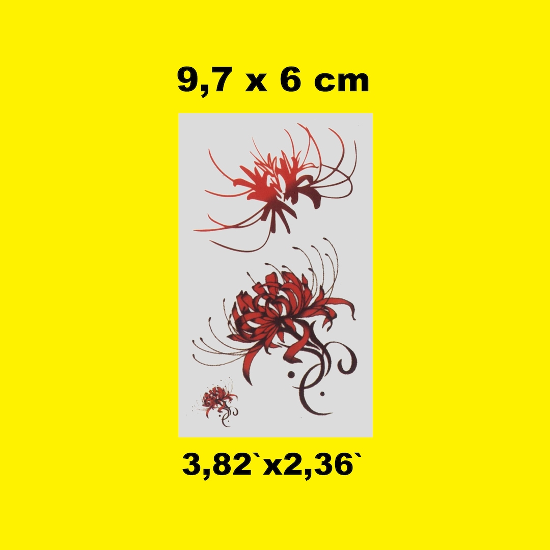 Temporary Japanese Higanbana Tattoo Twin Pack set of 2 Anime Death ...