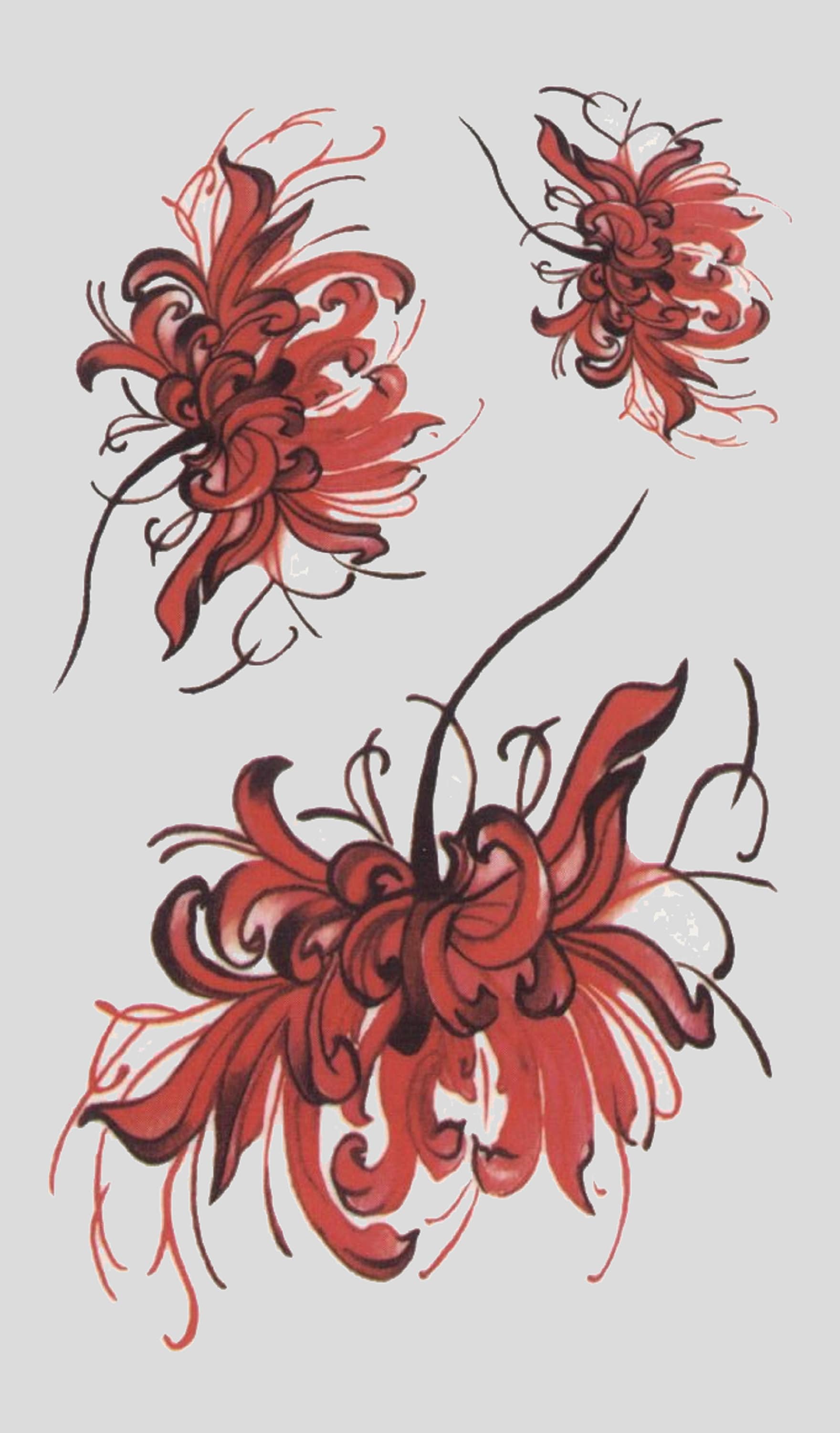 Temporary Japanese Higanbana Tattoo Twin Pack set of 2 Anime Death ...