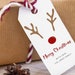 Red Nose Reindeer Gift Tag Reindeer Gift Tag Editable Gift Tag - Etsy