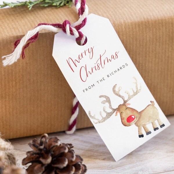 Reindeer Gift Tag - Etsy