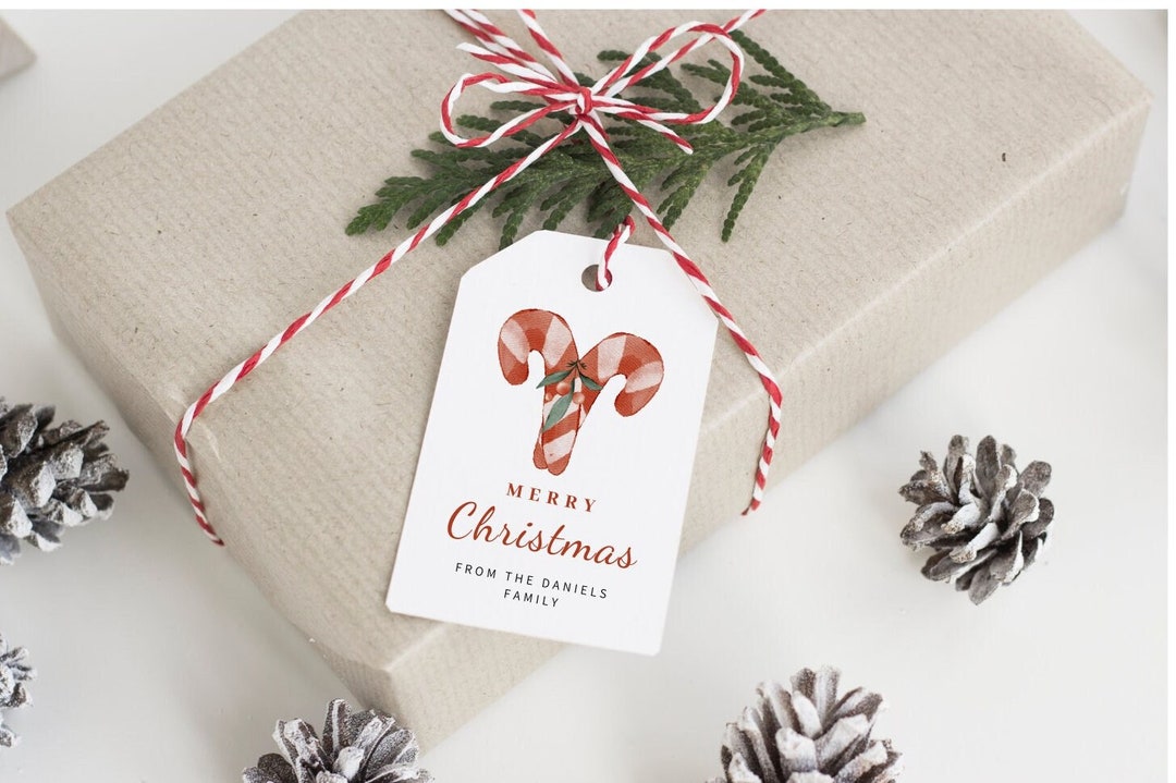 Candy Cane Gift Tag, Christmas Gift Tag, Digital Download Christmas ...