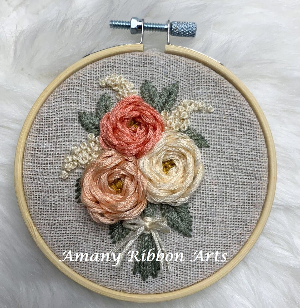 Handmade Embroidery,finished Embroidery Hoop,botanical Embroidery, Home ...