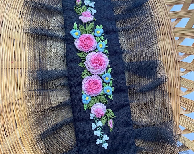 Embroidered Bracelet - Watch Bracelet - Embroidered Cuff - Handmade ...