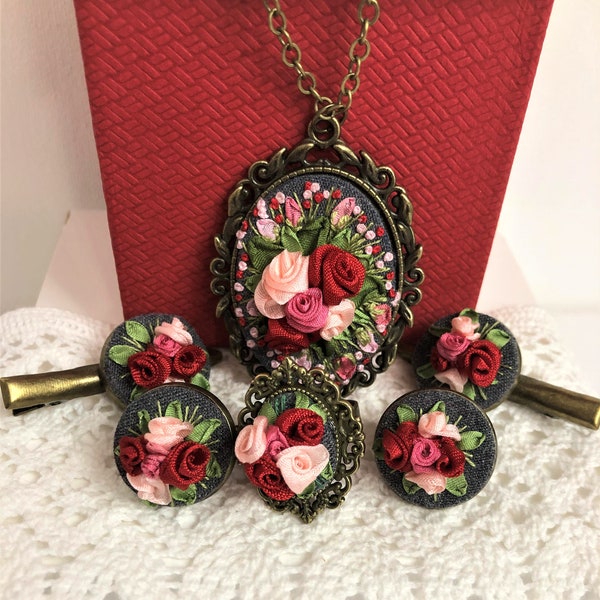 Silk Ribbon Necklace - Etsy