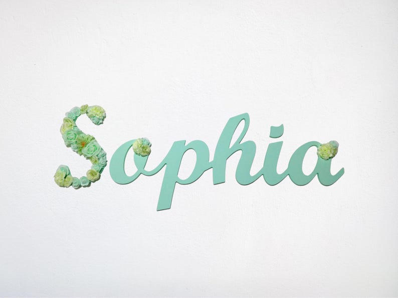 Flower Letters, Nursery Name Sign, Wall Art, Flower Letter Names ...