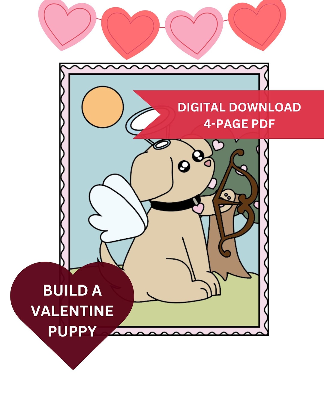Printable Valentines Day Cut Out Activity | Valentines Craft | Puppy ...