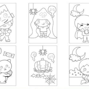 Halloween Coloring Pages Kids in Costumes Coloring Pages - Etsy