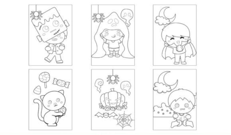 Halloween Coloring Pages Kids in Costumes Coloring Pages - Etsy