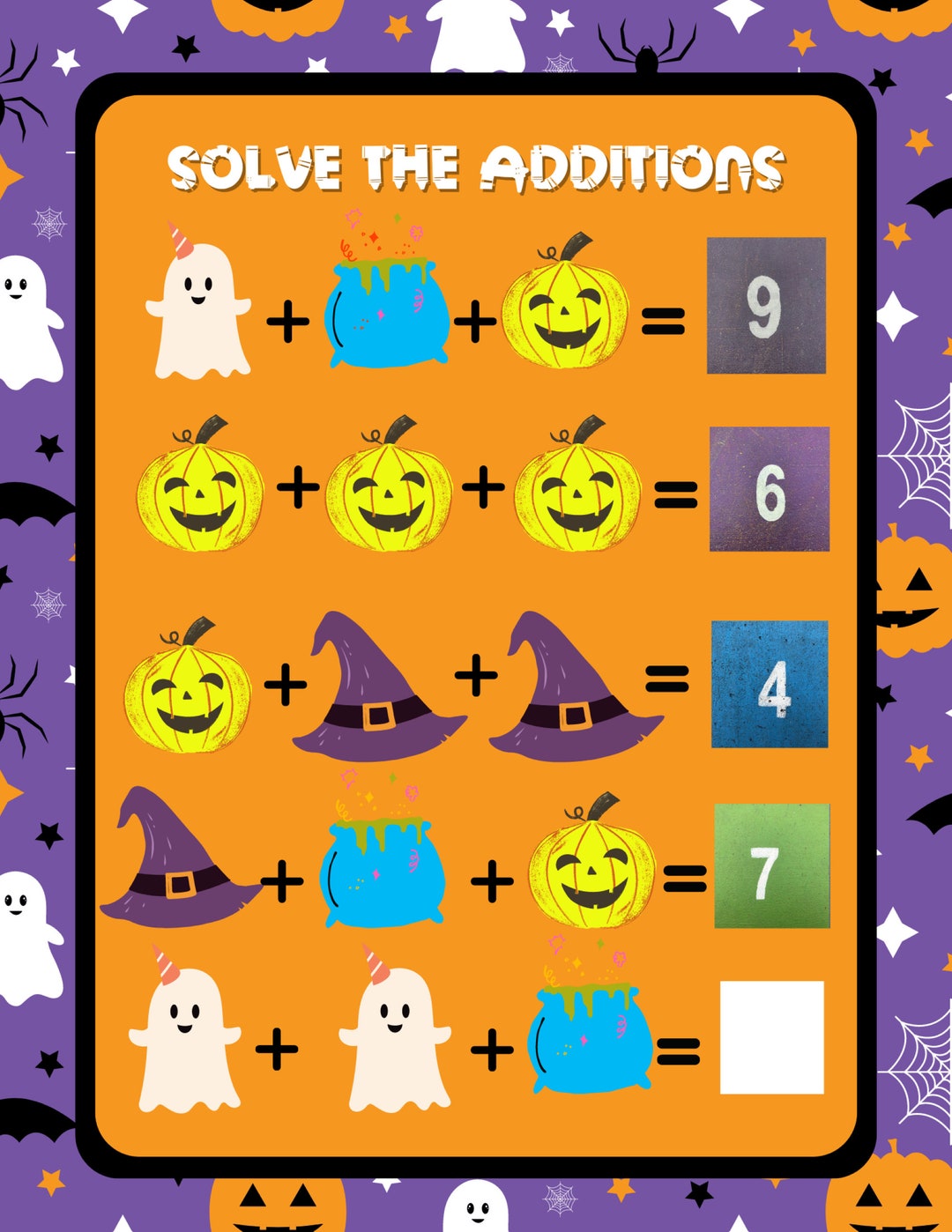 Halloween Math Activities, Digital Download Math Workbook - Etsy