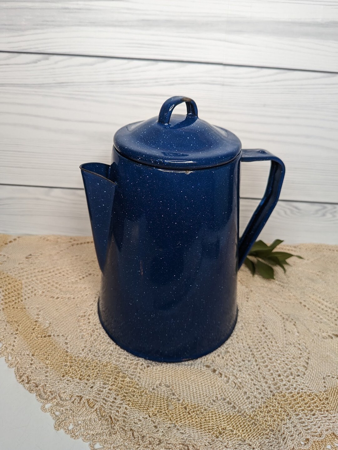 Vintage Blue Graniteware Coffee Kettle Camp Kettle With Percolator - Etsy