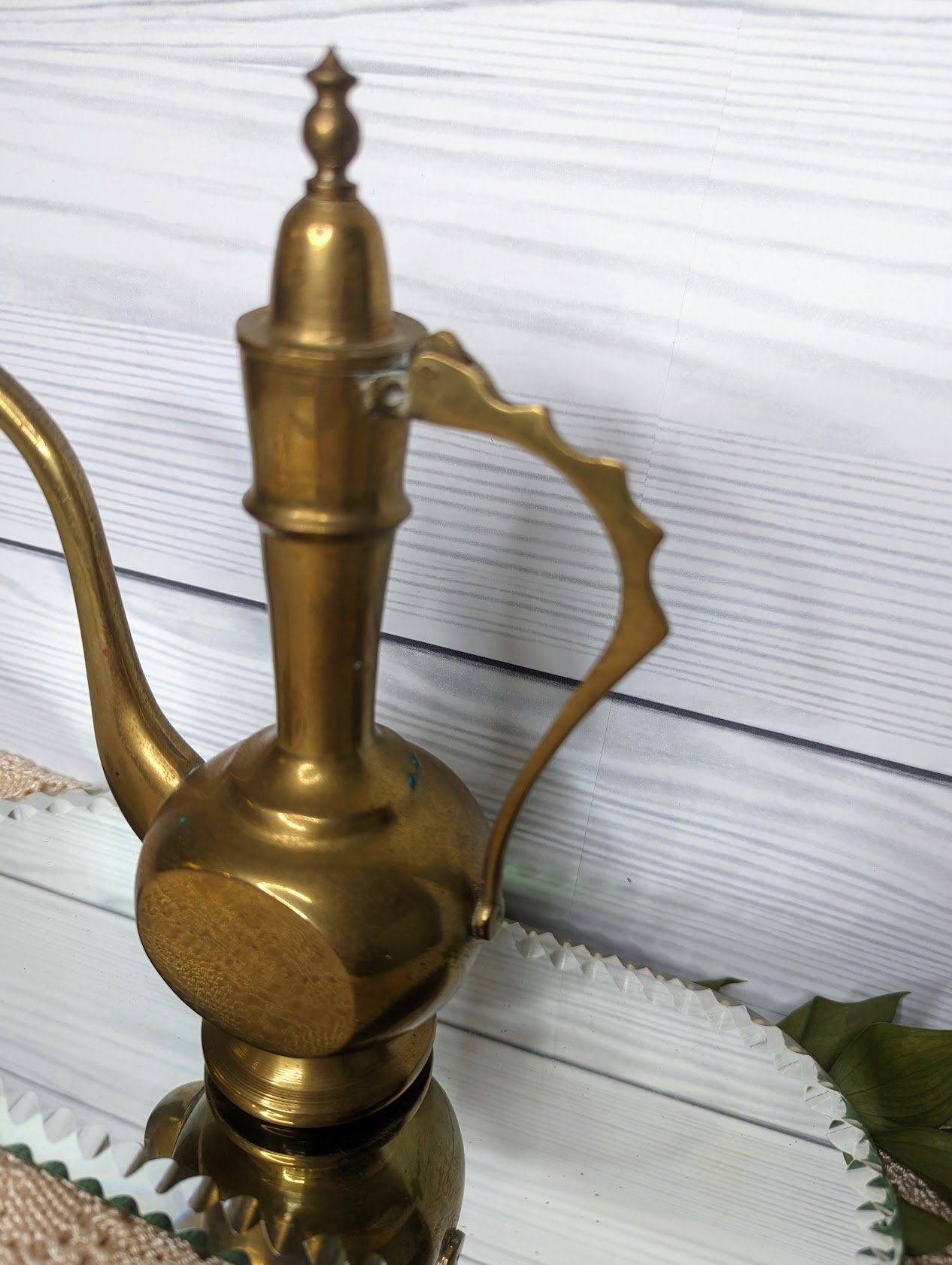 Vintage Brass Thin Tea Pot - Etsy