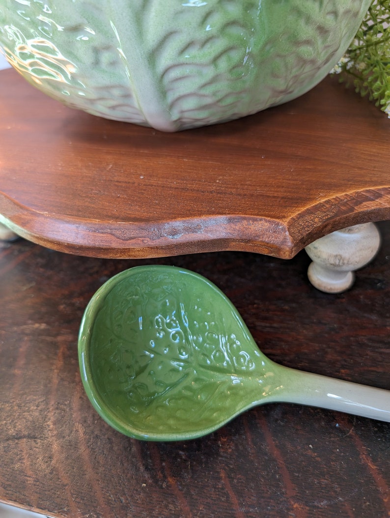 Vintage Ceramic Lettuce Tureen With Lid and Ladle - Etsy