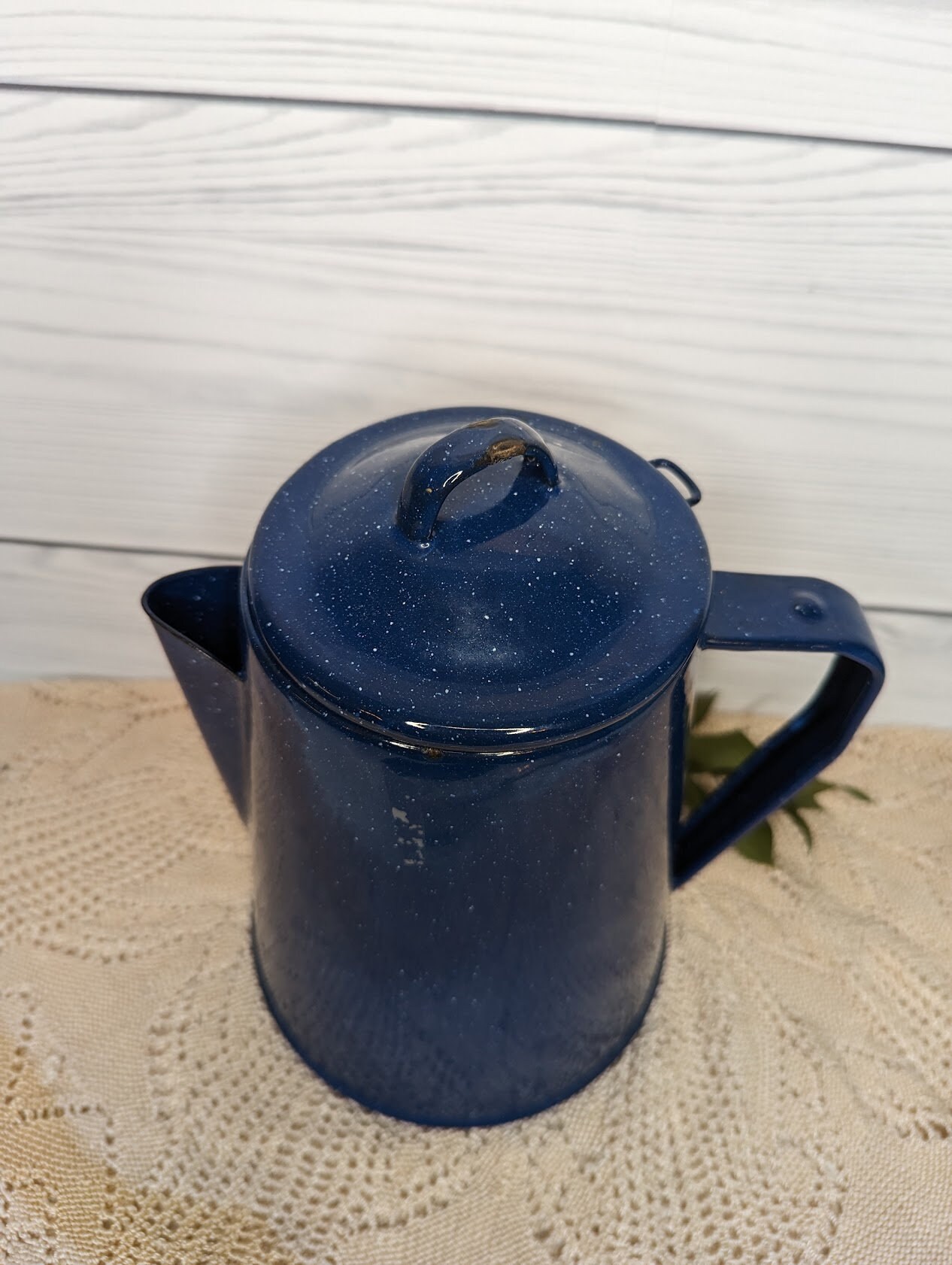 Vintage Blue Graniteware Coffee Kettle Camp Kettle With Percolator - Etsy
