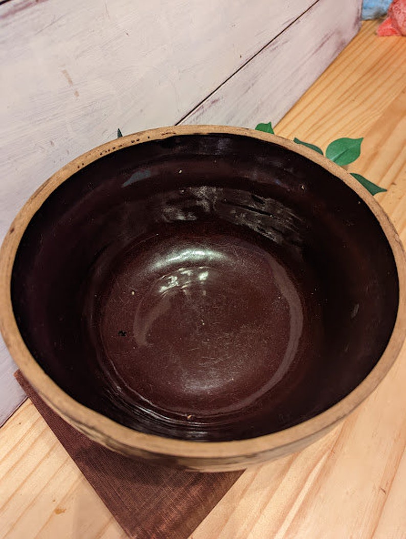 Antique Stoneware Pottery Mixing Bowl - Etsy