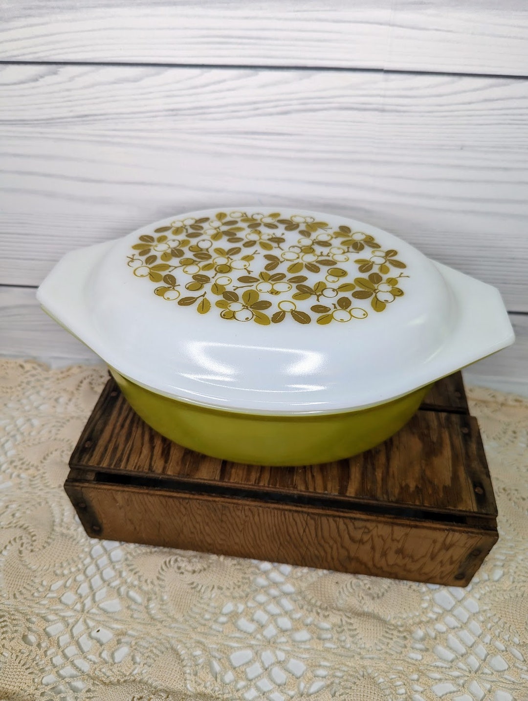 Vintage Pyrex Verde Green Olive Small Casserole 043 1.5 Qt With Lid - Etsy